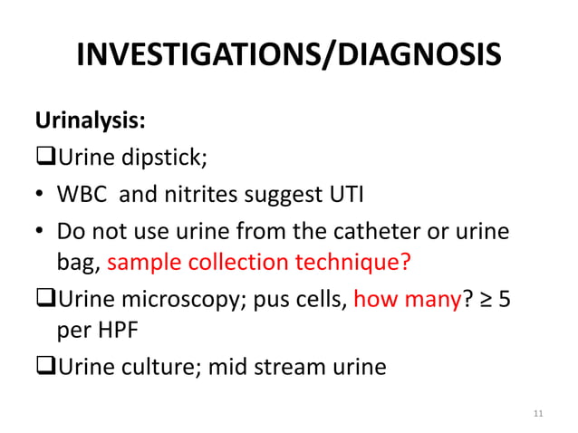 Urinary Tract Infections UTI. Diagnosis1 | PPT
