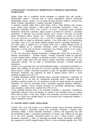 Uticaj privredne stabilnosti na nacionalnu bezbednostb | PDF