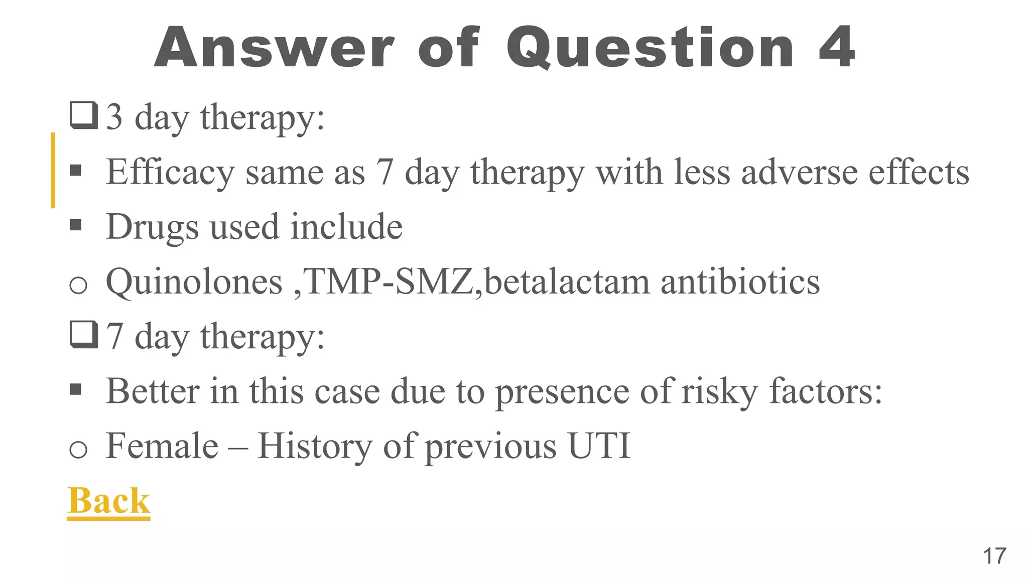 Clinical Cases Study for Urinary tract infections | PPTX