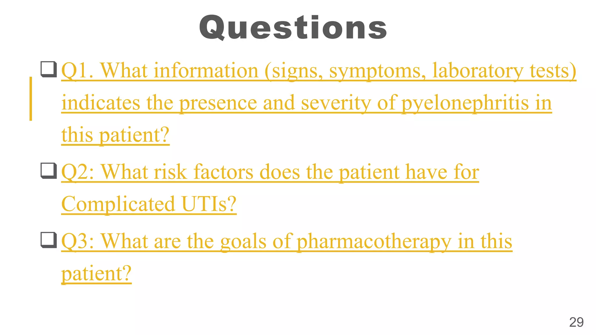 Clinical Cases Study for Urinary tract infections | PPTX
