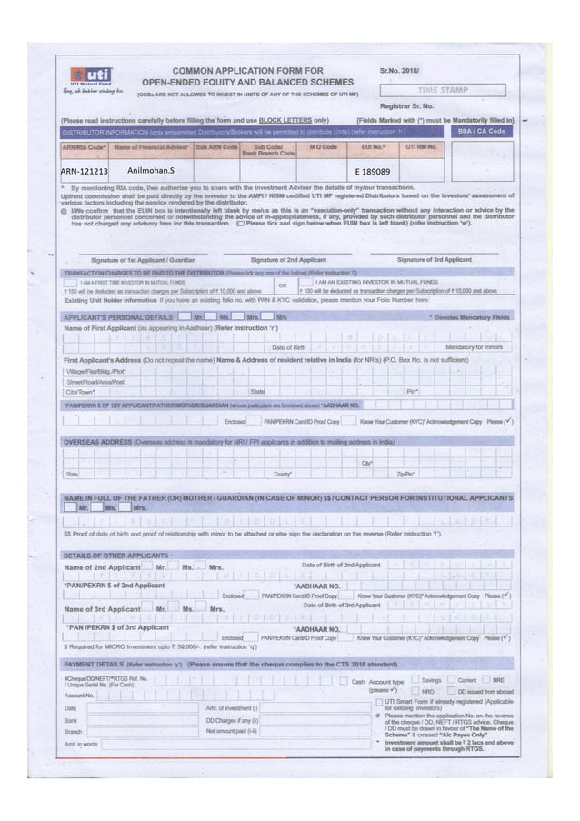 Uti common application form (new) page 1 | PDF