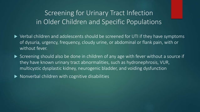 UTI in children | PPTX | Infectious Diseases | Diseases and Conditions