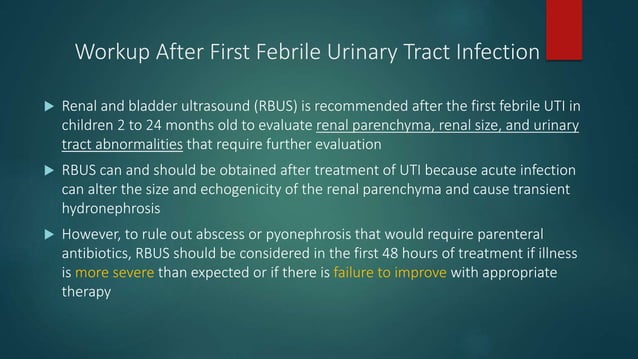 UTI in children | PPTX | Infectious Diseases | Diseases and Conditions