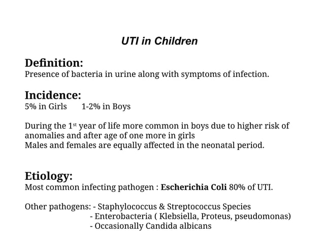 UTI in Children infeccion urinaria en pediatria | PPT