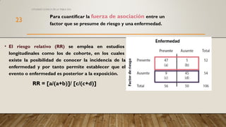 utilidad clinica de la tabla 2x2 o cuadricelular | PPTX