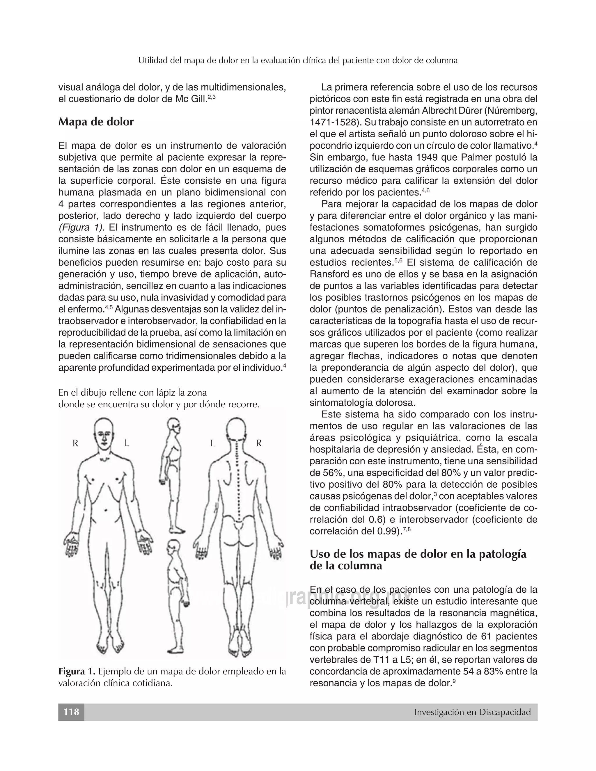 Utilidad del mapa de dolor en evaluación clínica del paciente con dolor ...