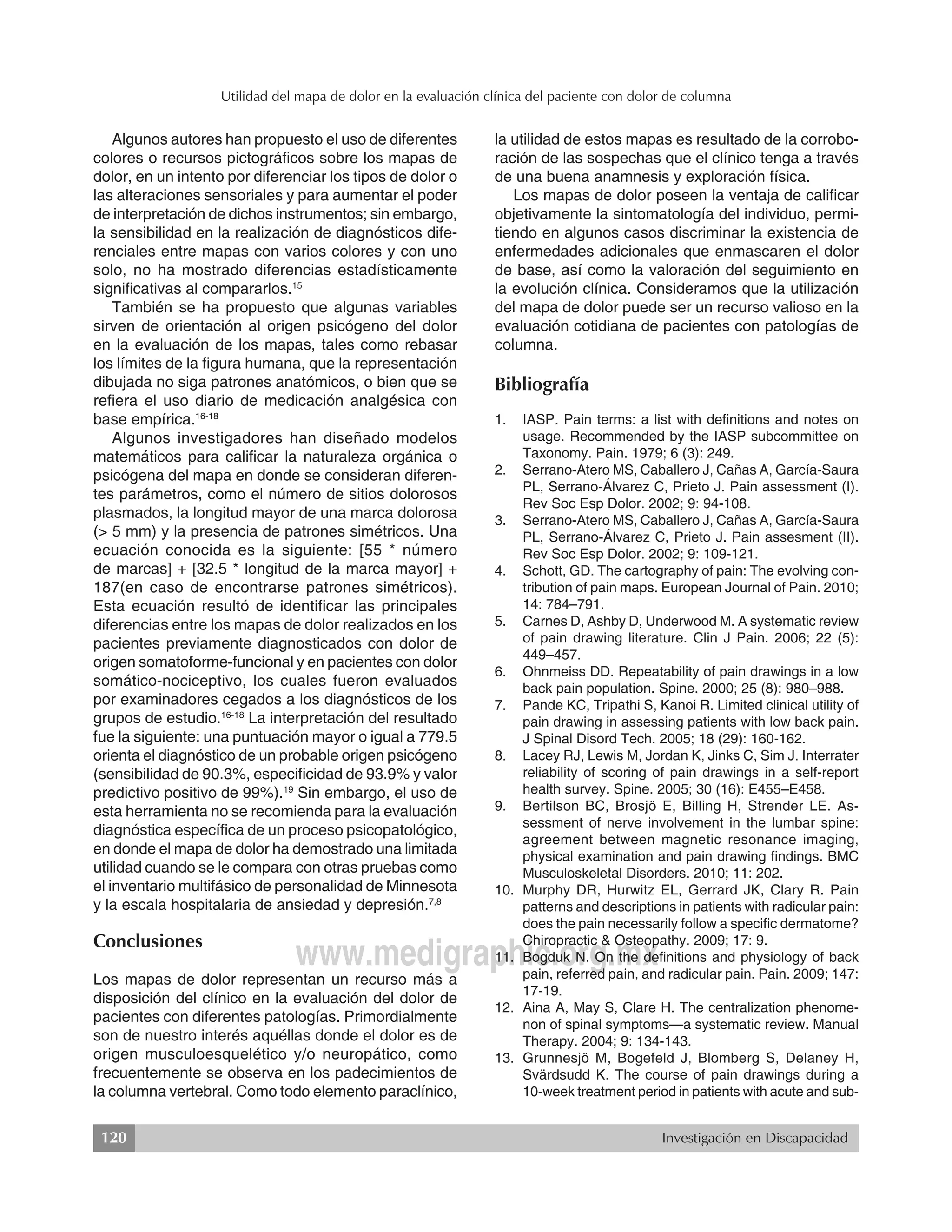 Utilidad del mapa de dolor en evaluación clínica del paciente con dolor ...