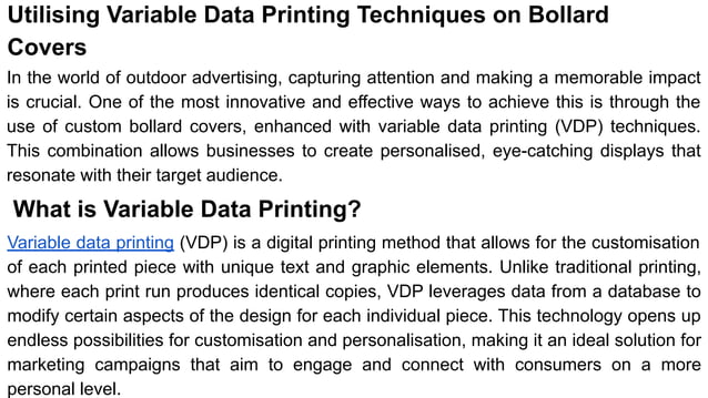 Utilising Variable Data Printing Techniques on Bollard Covers.pdf