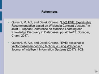 Utilising wikipedia to explain recommendations | PPT