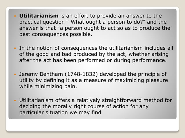 Utilitarian Approach- Business Ethics | PPTX