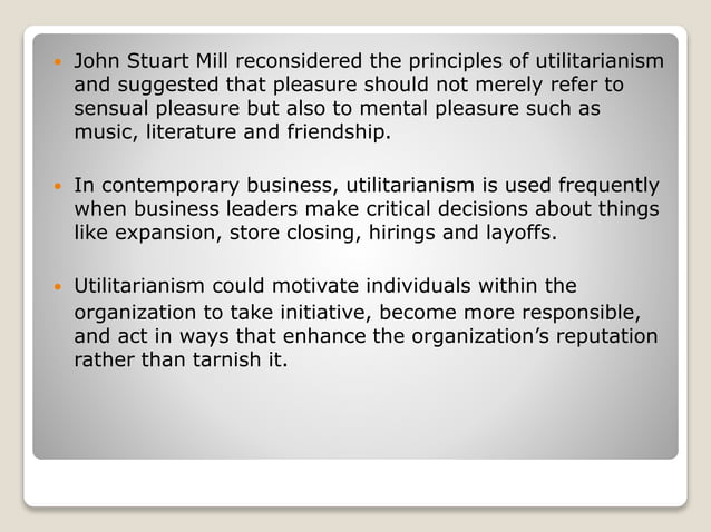 Utilitarian Approach- Business Ethics | PPTX