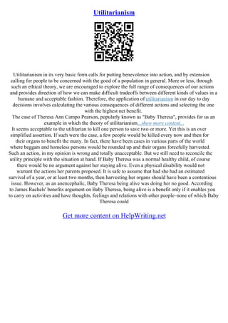 Utilitarian Essays | PDF