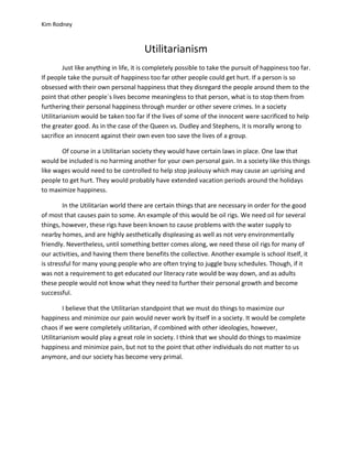 Utilitarianism | PDF