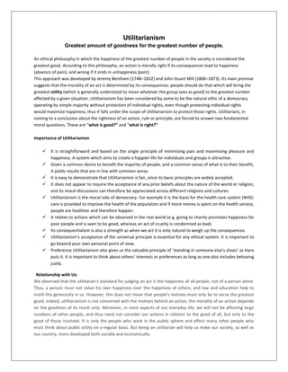 Utilitarianism | PDF