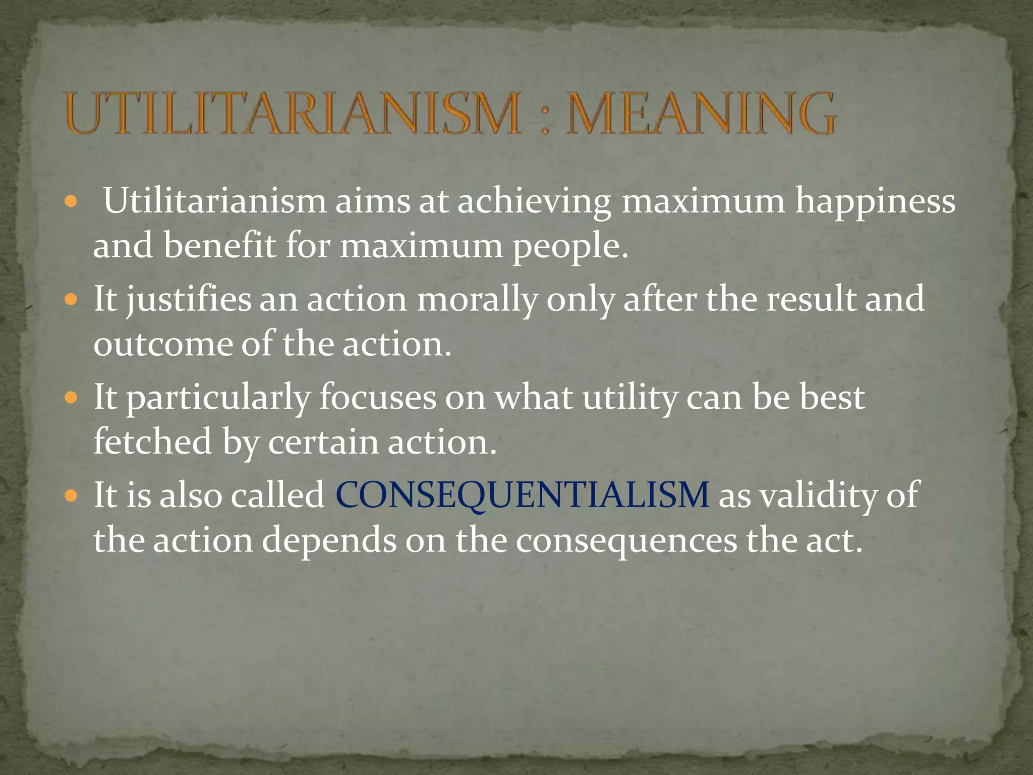 Utilitarianism | PPT