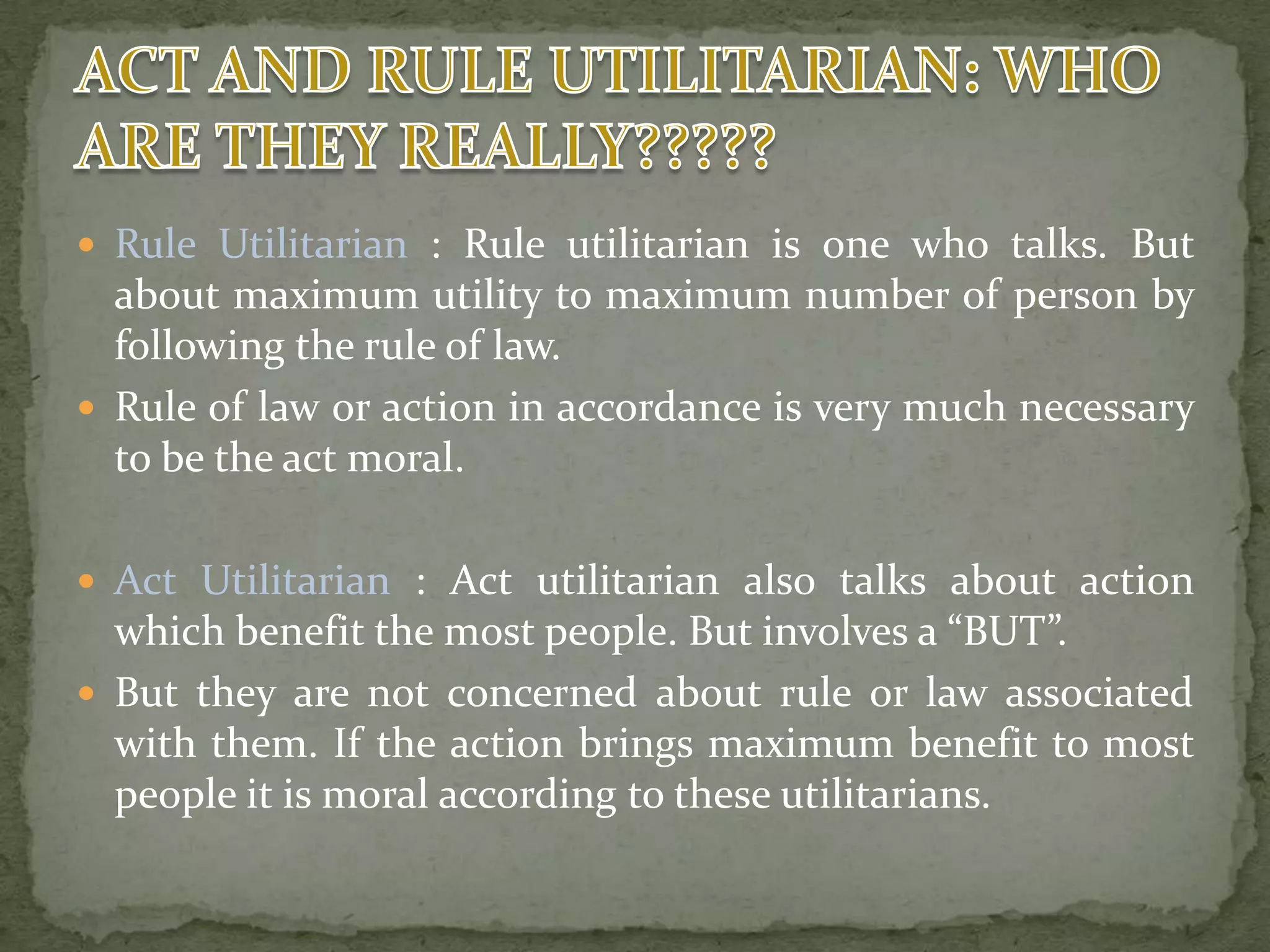 Utilitarianism | PPT