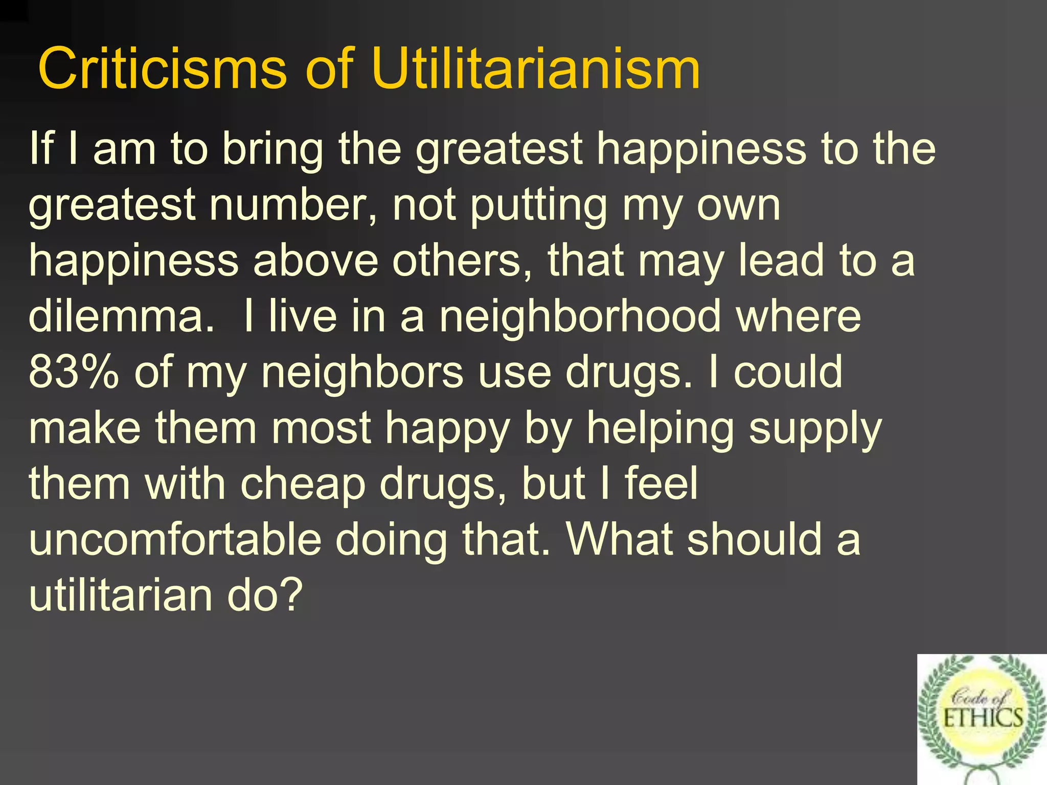 Utilitarianism | PPT