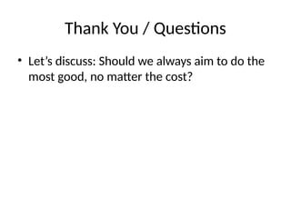 Utilitarianism Ethics PowerPoint Presentation | PPTX