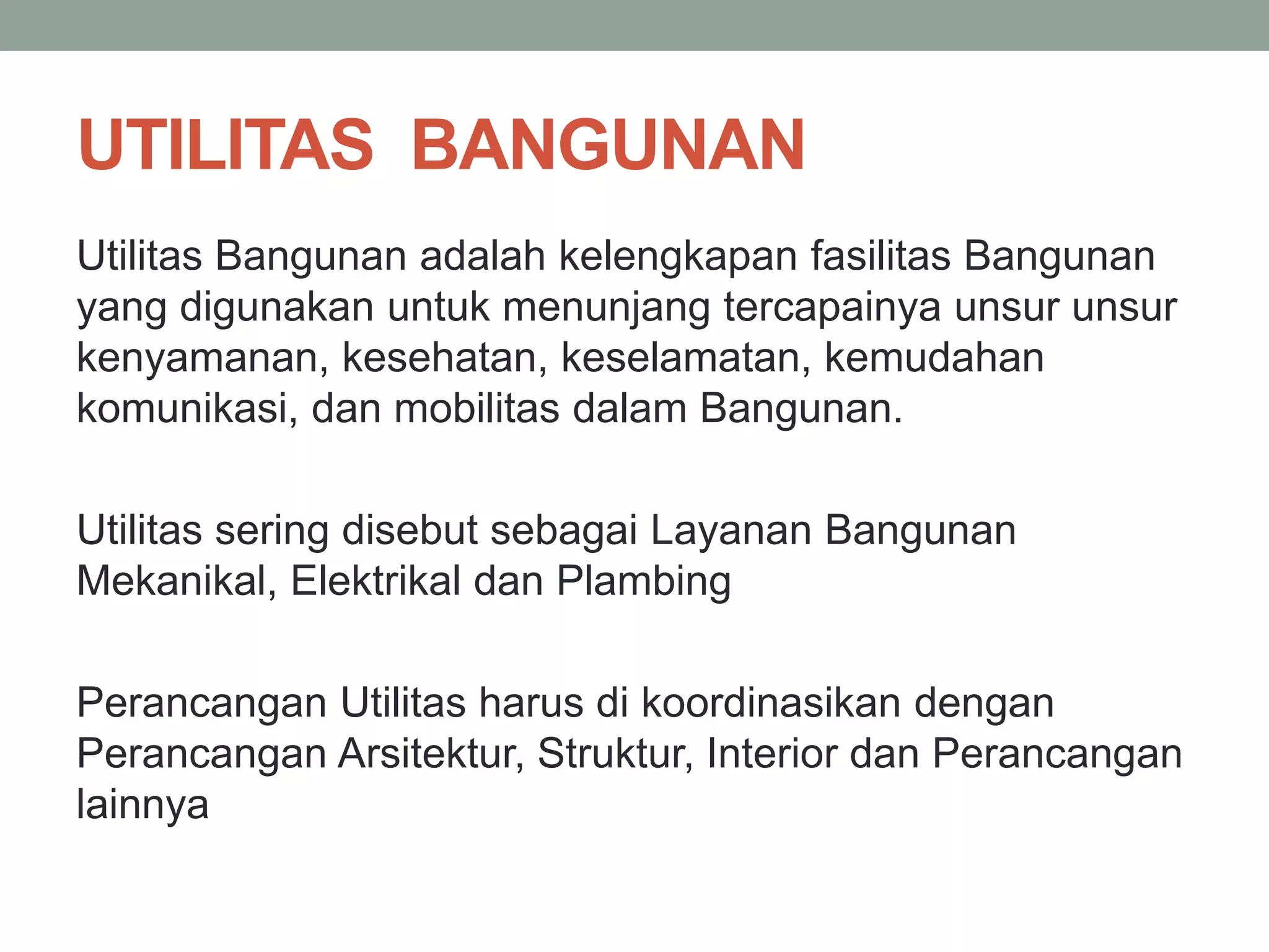UTILITAS BANGUNAN_ | PPTX