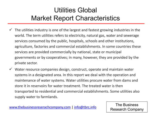 Global Utilities Market Report On Electricity, Natural Gas, Water And ...