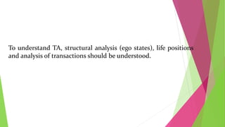 Utilities of transactional analysis | PPTX
