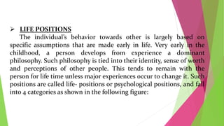 Utilities of transactional analysis | PPTX