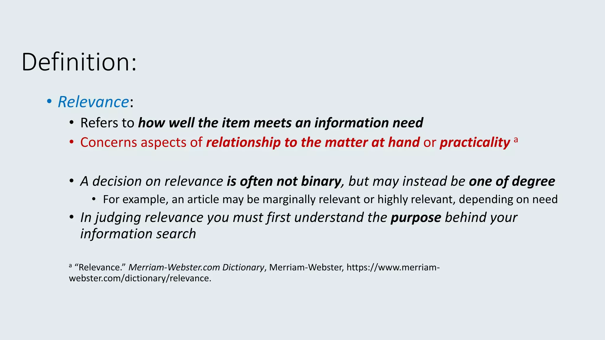 Relevance vs Utility | PPTX