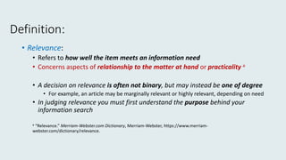 Relevance vs Utility | PPTX