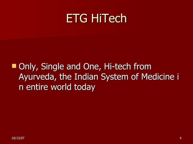 Utility And Scope Of Electrotridoshagraphy [Etg] | PPT