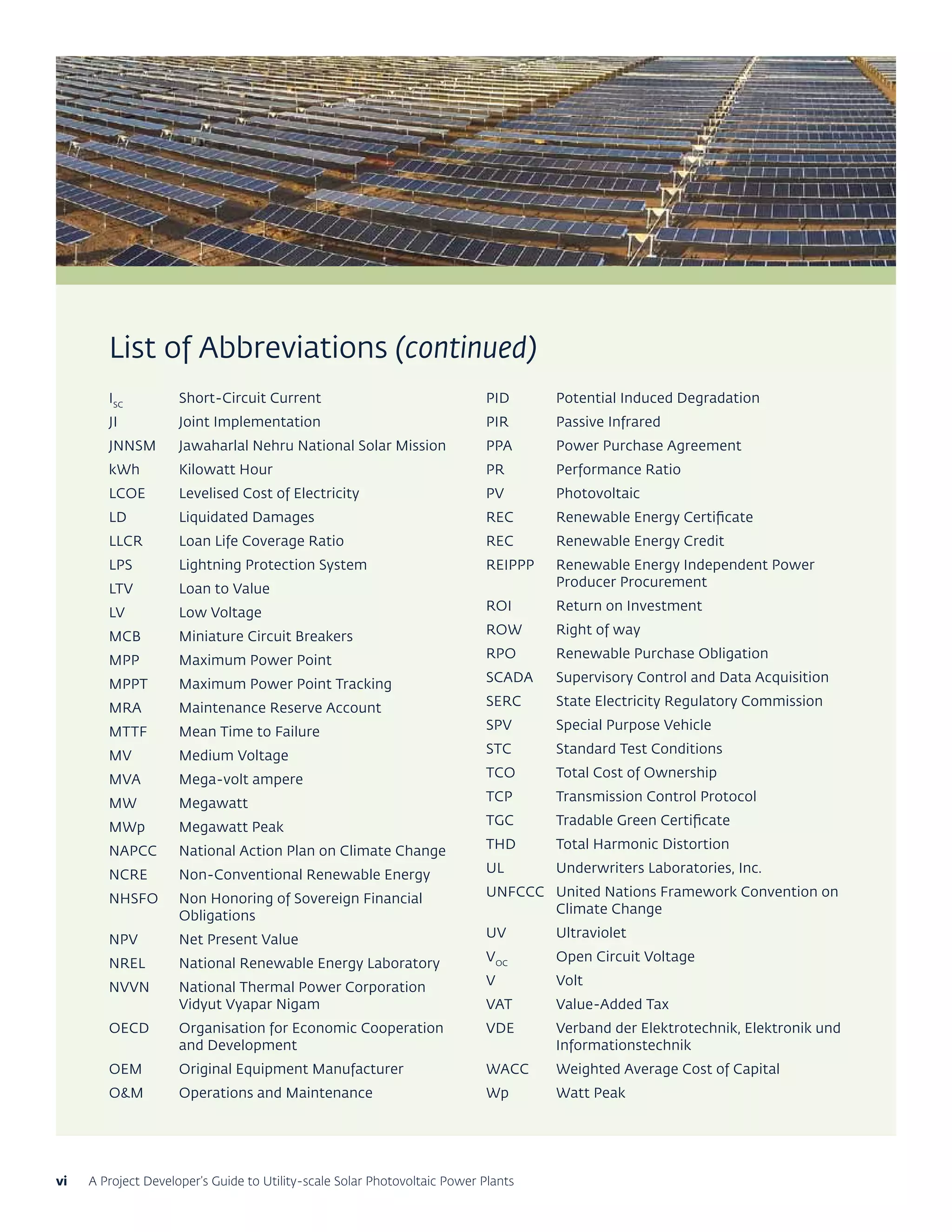 Utility-Scale Solar Photovoltaic Power Plants - A Project Developer’s ...
