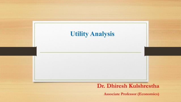 Utility analysis consumer behaviour | PDF
