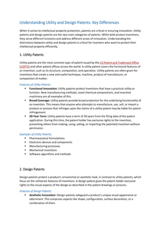 Mastering Patent Protection: Unveiling the Utility vs. Design Patent Distinctions | InventionIP ...
