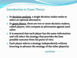 Utility and game theory for schoolbook | PPTX