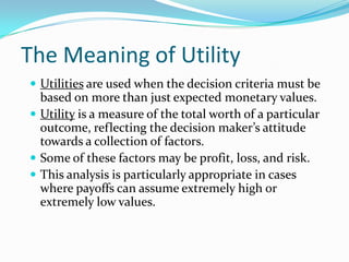 Utility and game theory for schoolbook | PPTX