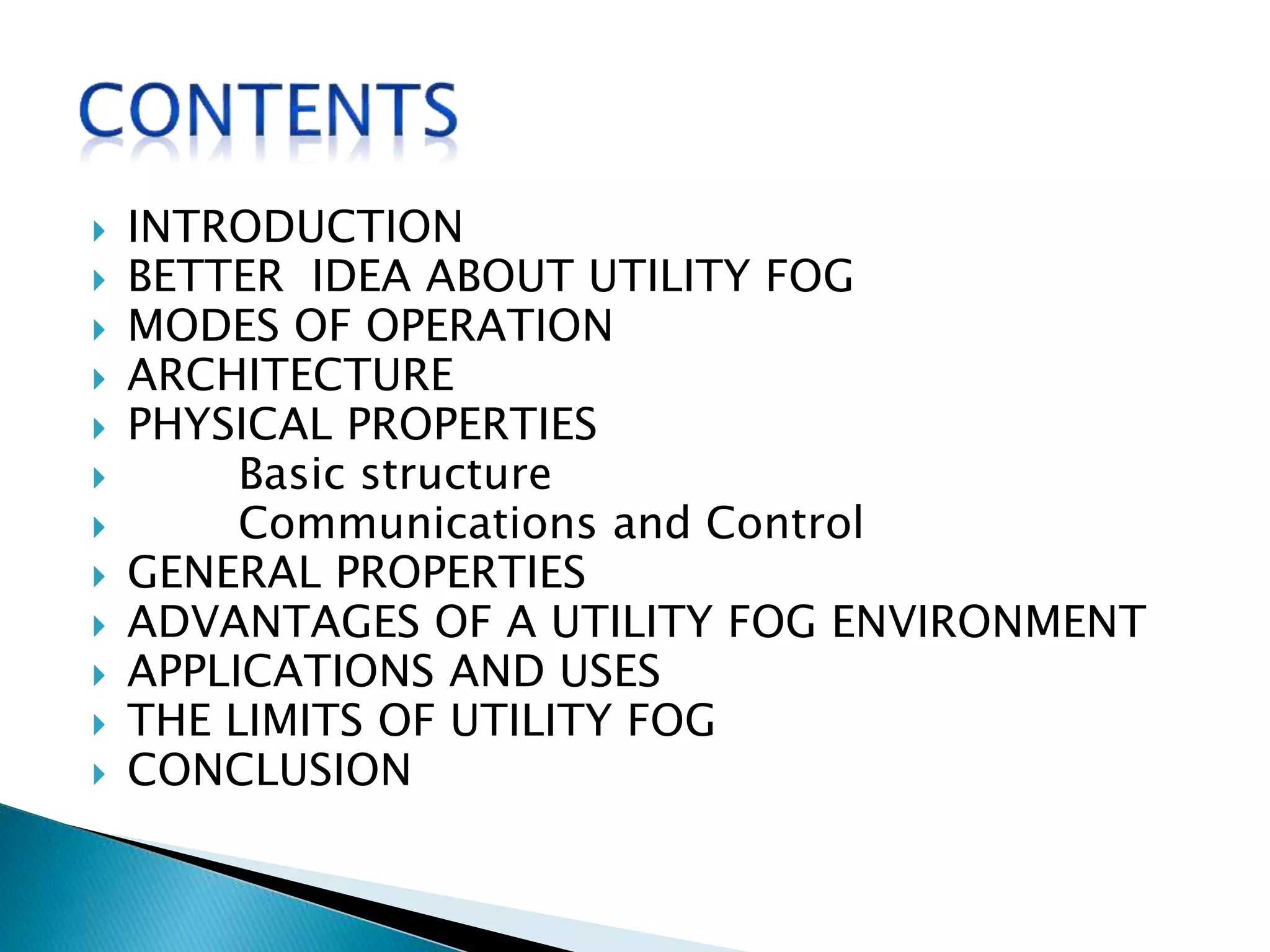 Utility fog ppt | PPTX
