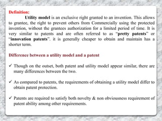 Utility models PPT