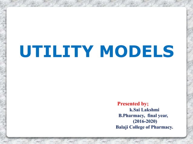 Utility models | PPT