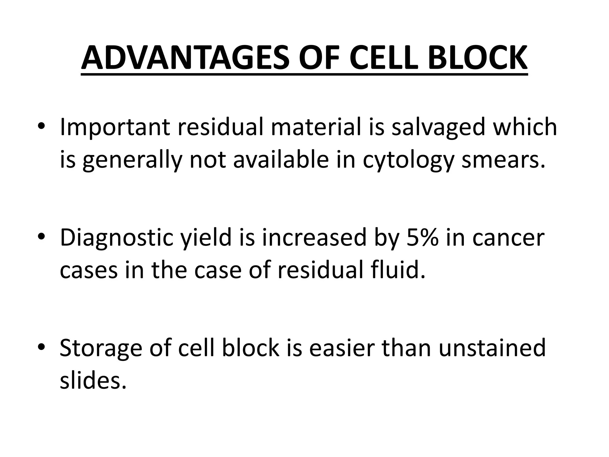 Utility of cell block in cytology. | PPTX