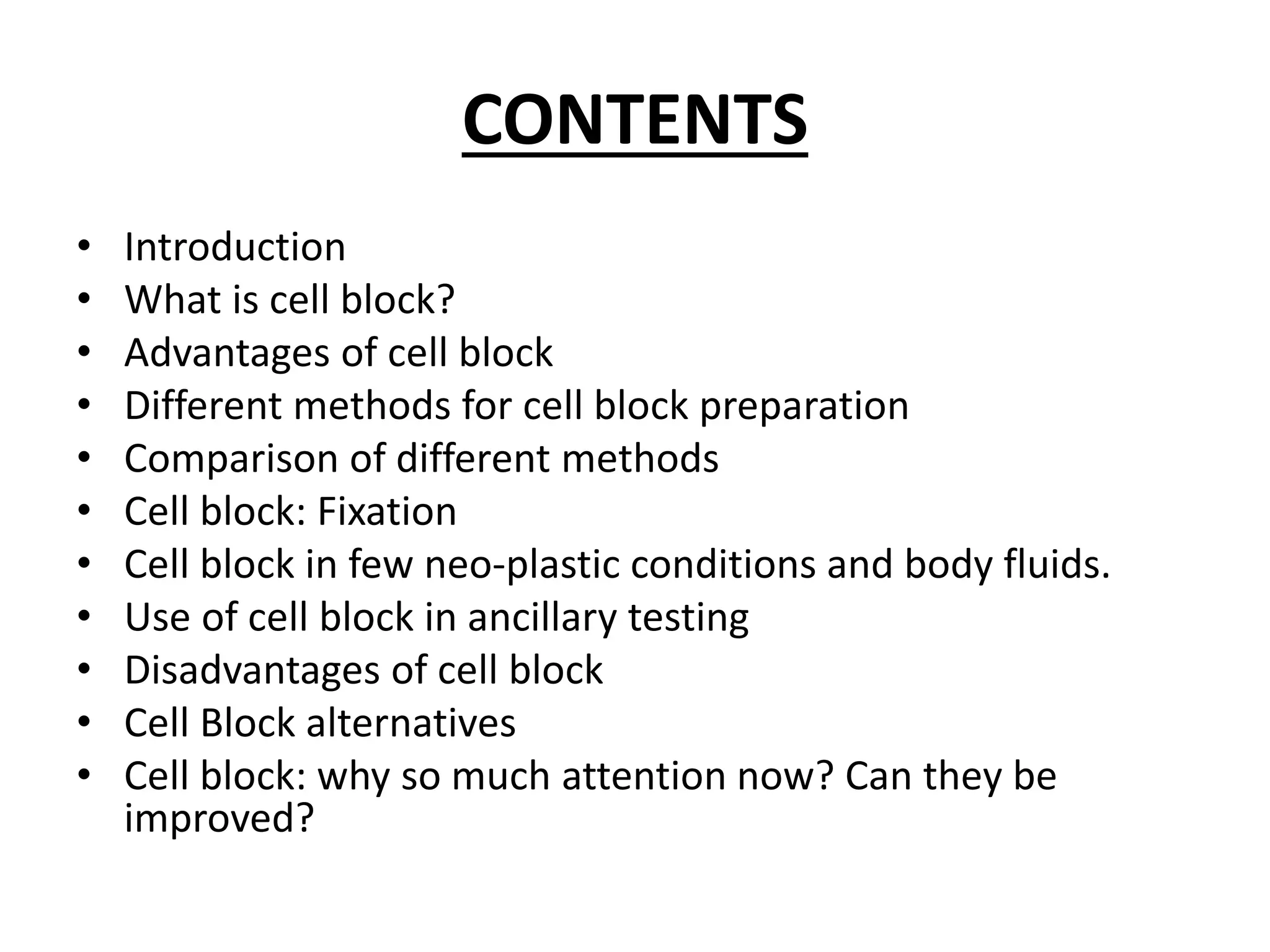 Utility of cell block in cytology. | PPTX