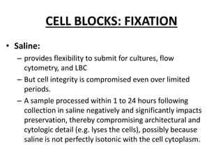 Utility of cell block in cytology. | PPT