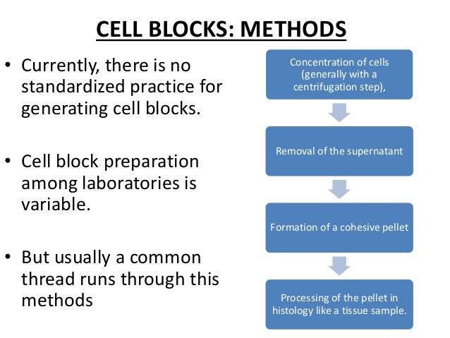 Utility of cell block in cytology.
