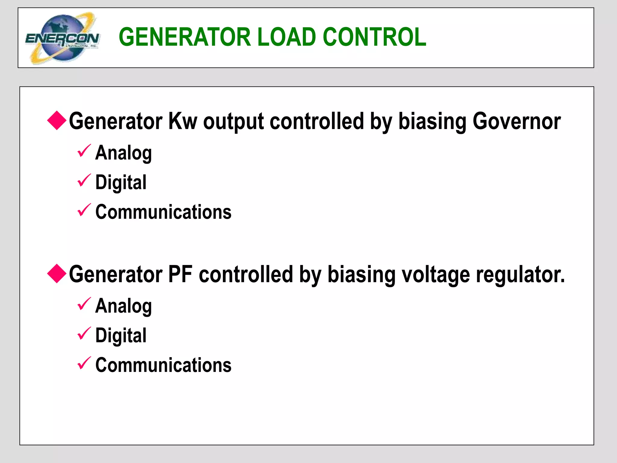 Utility & Generator Paralleling System | PPT