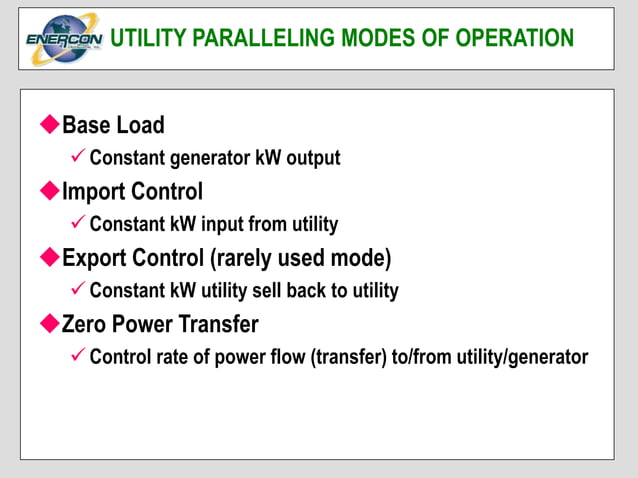 Utility & Generator Paralleling System | PPT | Power and Energy Industry | Industries