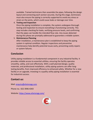 Utility Piping Installation: Benefits and Process Overview | PDF