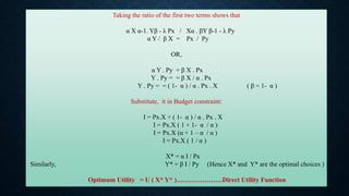 INDIRECT UTILITY FUNCTION AND ROY’S IDENTITIY by Maryam Lone | PPTX