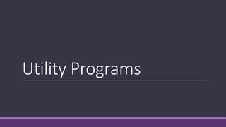 Utility program | PPT