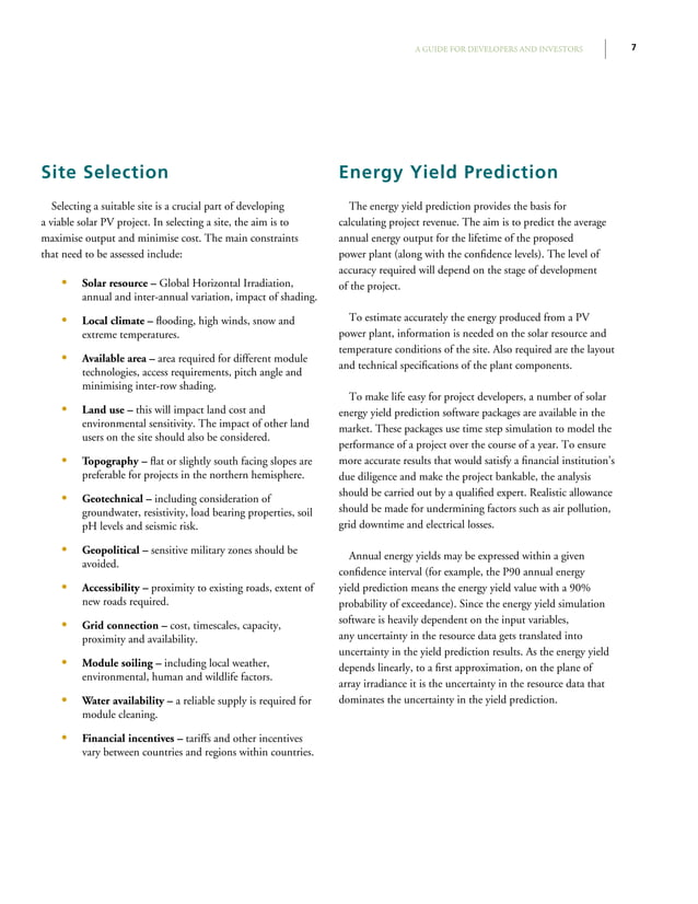 Utility scale solar power plants guide for developers and investors | PDF