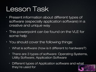 Types of Software - Y9 Computing | PPT