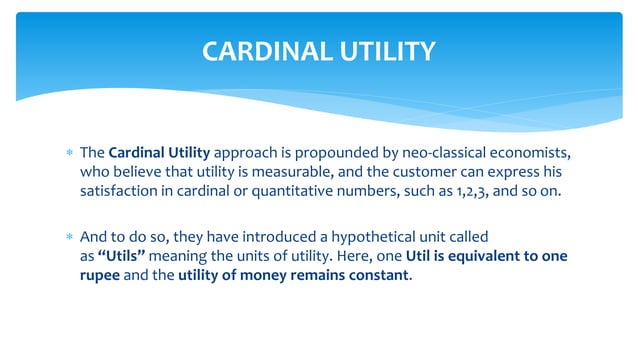 utility cardinal theory in economics.ppt | Water Services | Home Utilities
