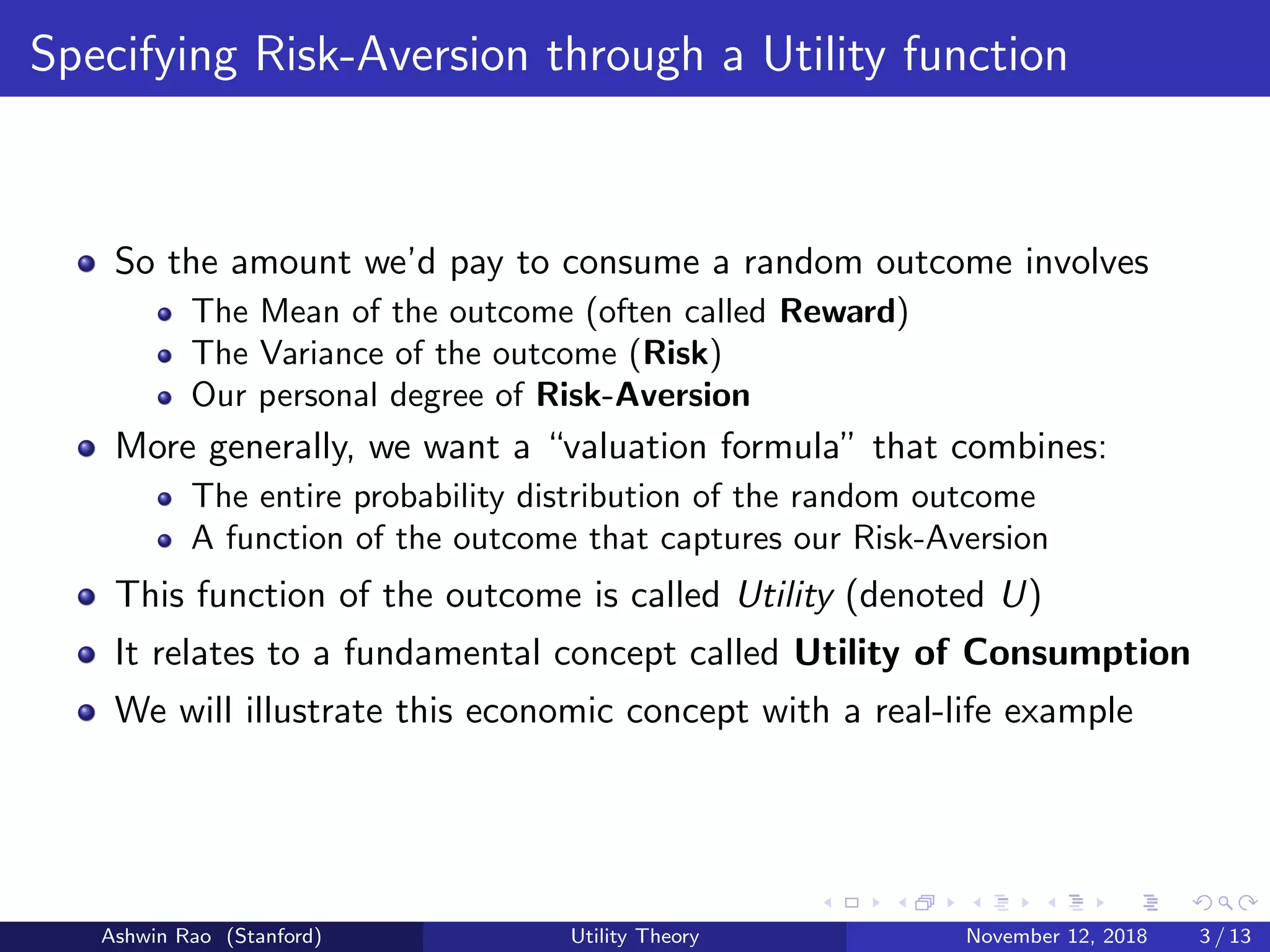 Risk-Aversion, Risk-Premium and Utility Theory | PDF